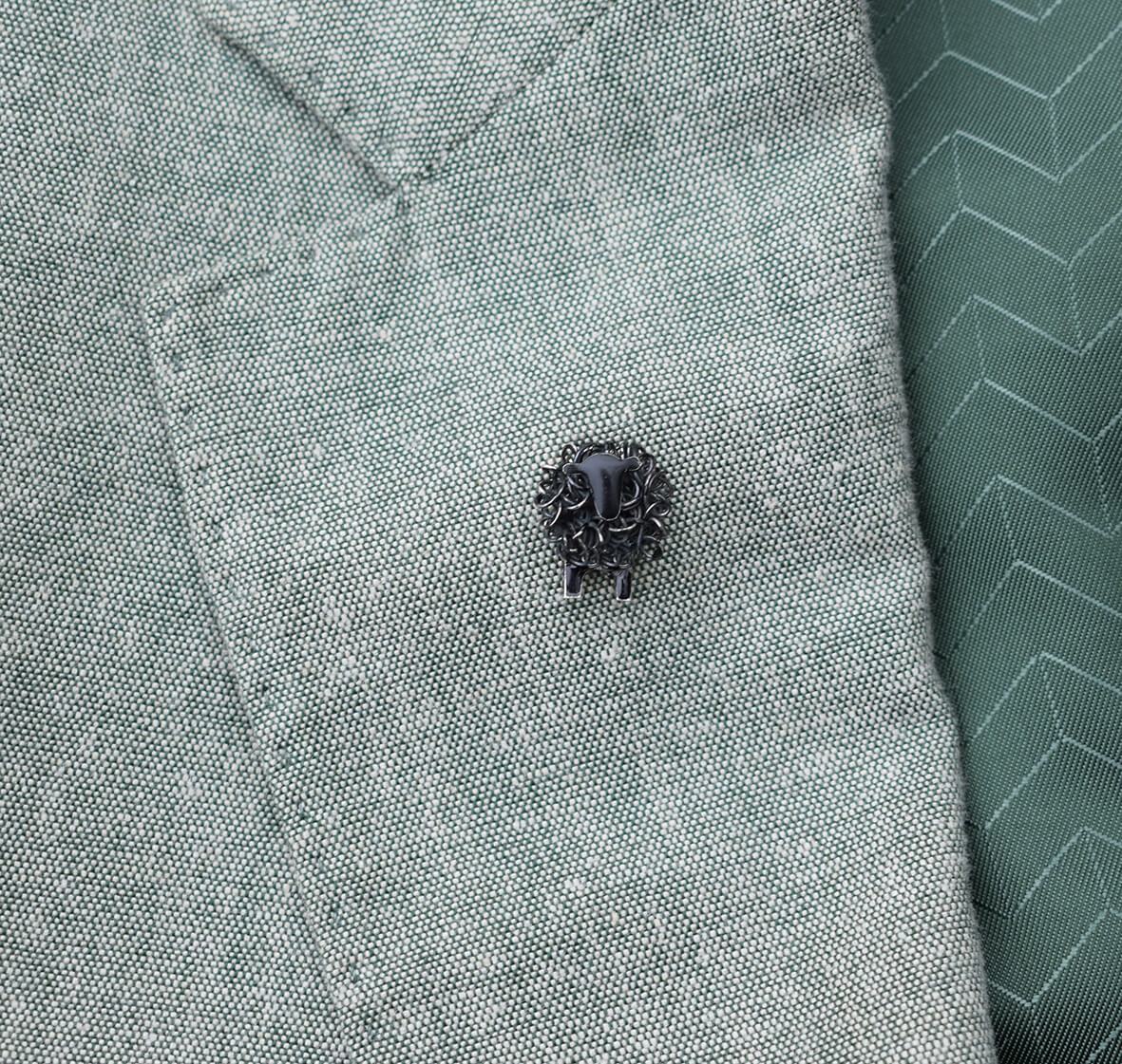Silver black sheep lapel pin – FreshFleeces