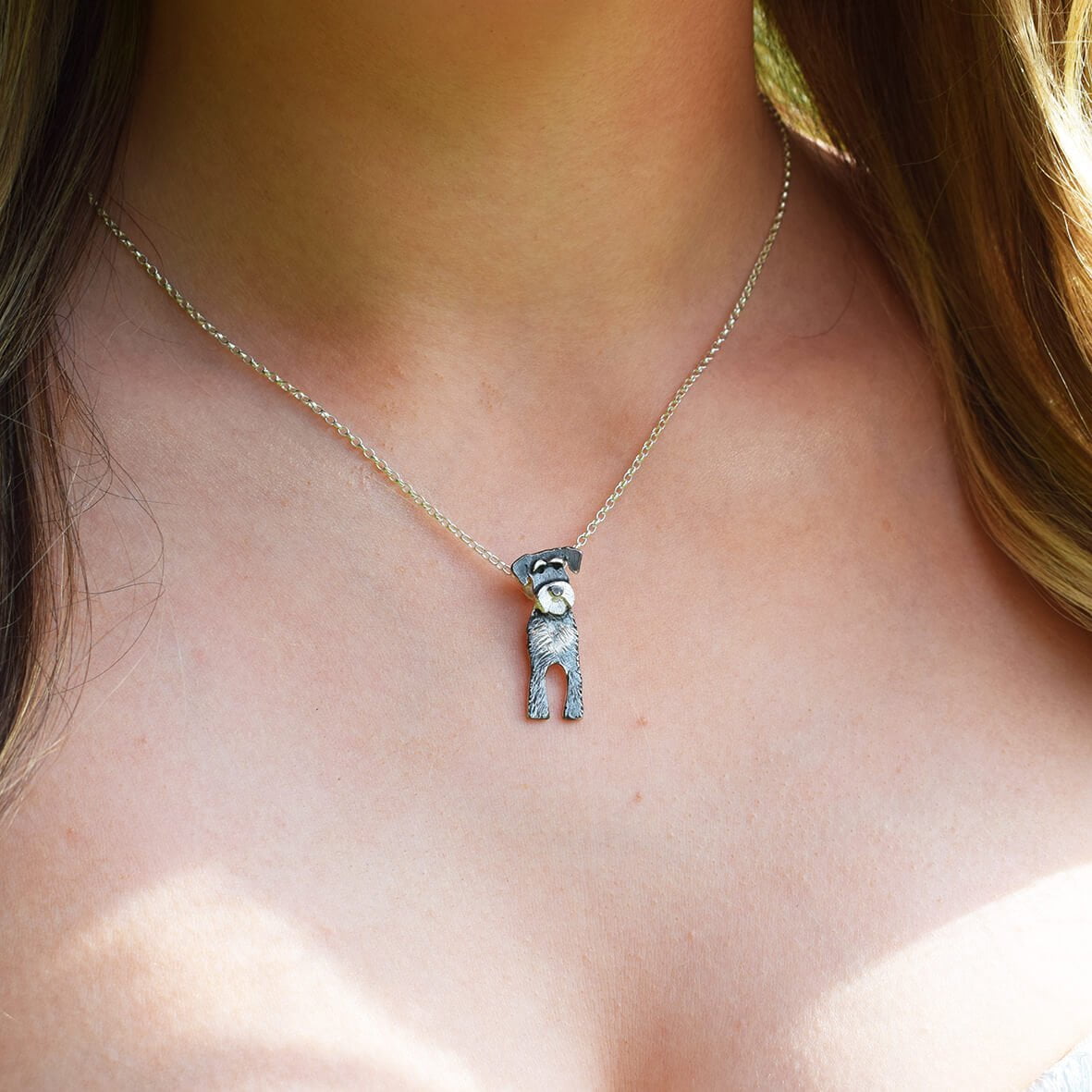 Silver miniature schnauzer Dog Necklace: Quality Miniature Schnauzer ...