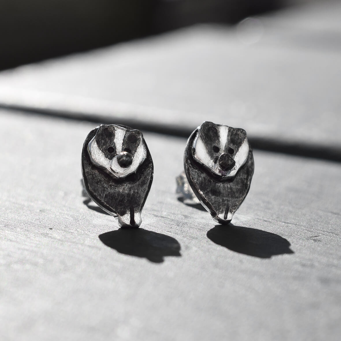 Silver Badger Earrings - Quality Badger Jewellery Gifts for Women ...